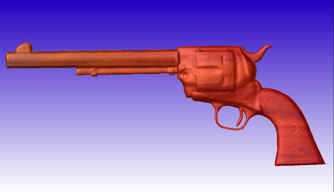 Old Colt 45 Vector Art Relief Model for Cnc Router Projects or Sign ...