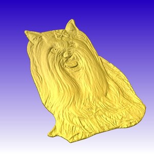 Yorkie 3d Vector Relief Model 3d Clipart for Cnc Router Projects or ...
