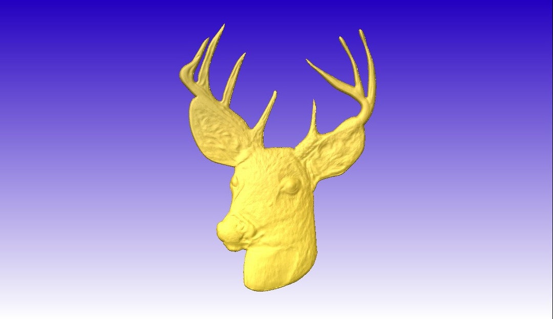 Deer Head Vector Relief Model for Cnc Projects or Wall Hanging Art in ...