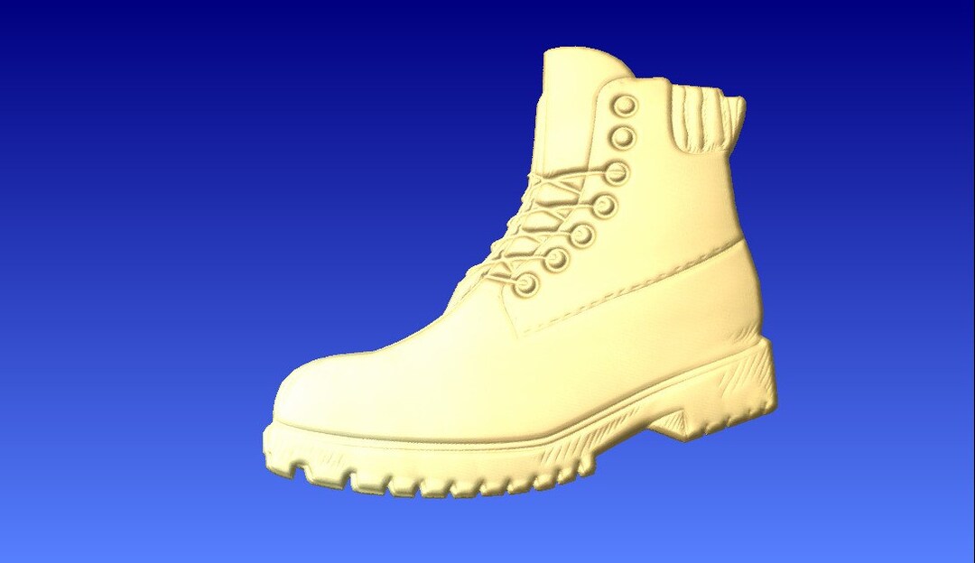 Work Boot 3d Vector Art for Cnc Projects or Sign Pattern Carving in Stl ...