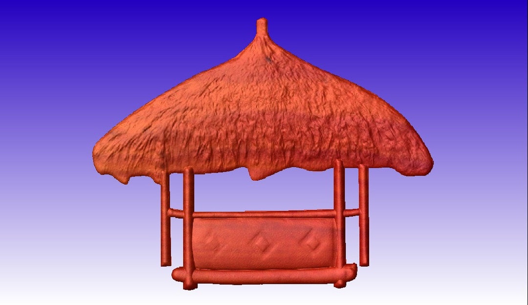 Tiki Hut Vector Art Relief Model for Cnc Router Projects or Sign ...