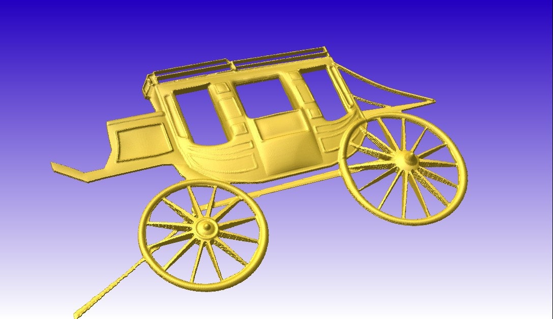 Stagecoach 3d Vector Model for Cnc Projects or Sign Carving Patterns in ...