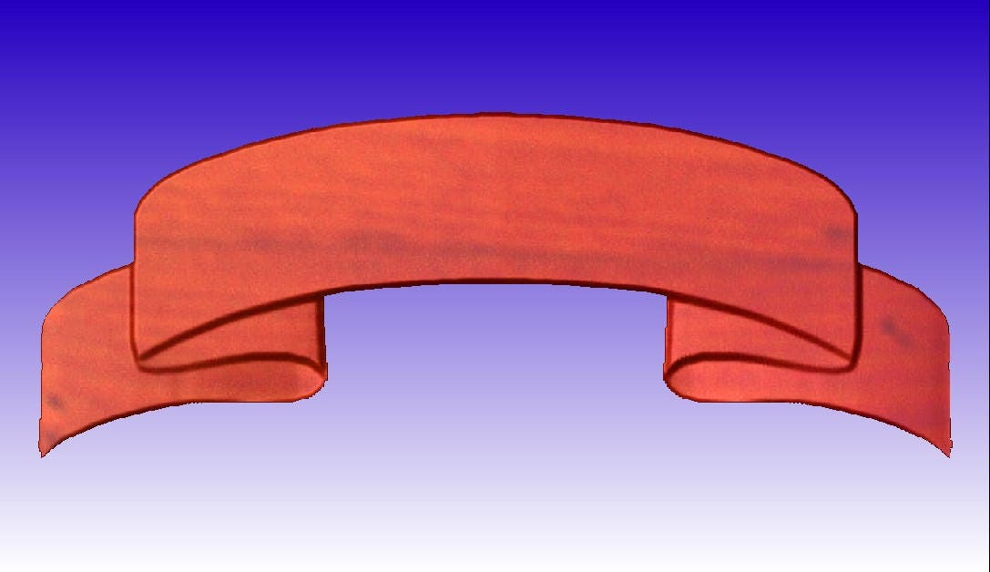 Ribbon Banner Vector Relief Model for Cnc Routers or Sign Carving ...