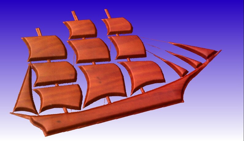 Big Sailboat Vector Relief Model in Stl File Format - Etsy
