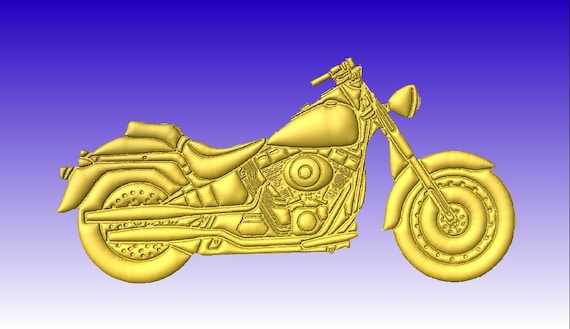 Motorcycle Vector Relief Model for cnc router projects and | Etsy