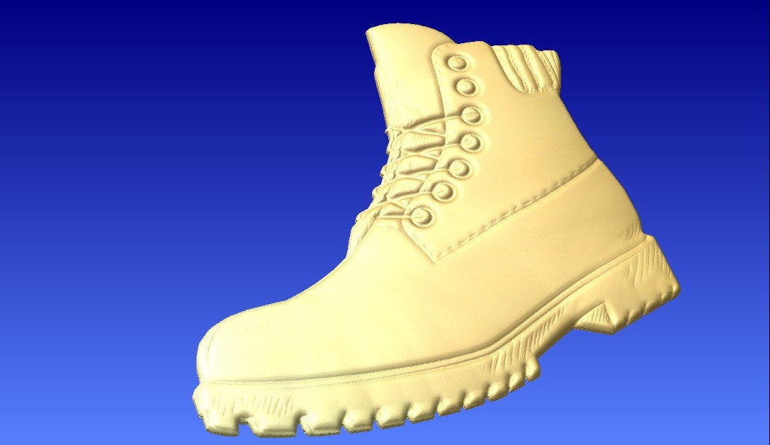 Work Boot 3d Vector Art for Cnc Projects or Sign Pattern Carving in Stl ...