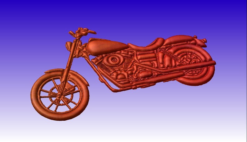 Motorcycle No. 2 Vector Art Model for Cnc Router Projects or Sign ...