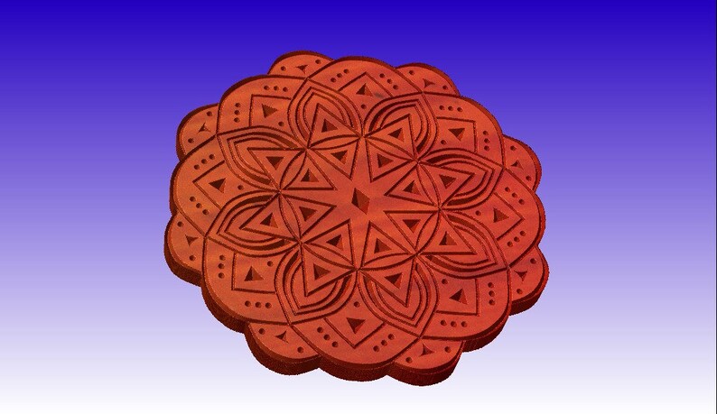 Vcarve Flower 2 Pattern for Cnc Routers or Chip Carving in Dxf File ...