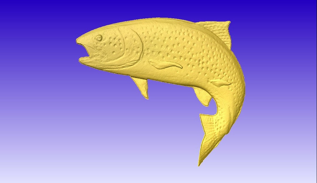 Trout 3d Vector Art for Cnc Projects or Carving Patterns and Models in ...