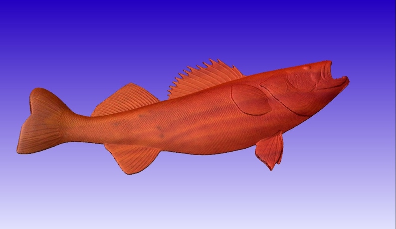 Walleye 3D Vector Art Model for Cnc Projects or Carving Patterns in Stl ...