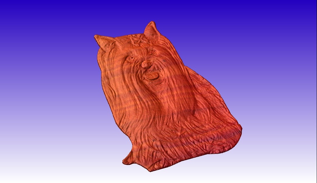 Yorkie 3d Vector Relief Model 3d Clipart for Cnc Router Projects or ...