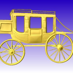 Stagecoach 3d Vector Model for Cnc Projects or Sign Carving Patterns in ...