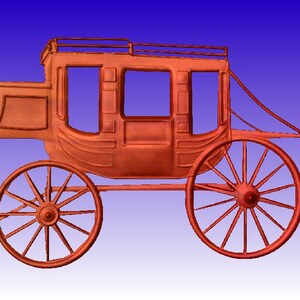 Stagecoach 3d Vector Model for Cnc Projects or Sign Carving Patterns in ...