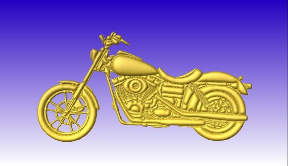 Motorcycle No. 2 Vector Art Model for cnc router projects or | Etsy