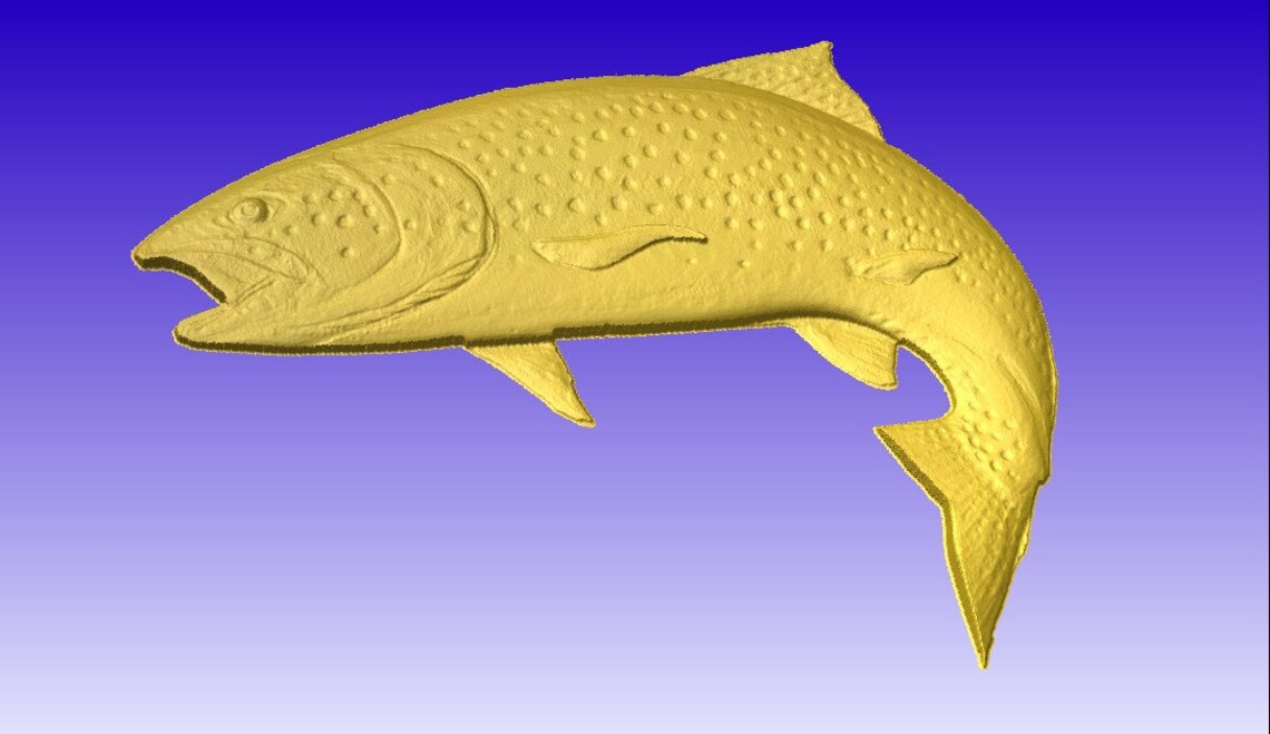 Trout 3d Vector Art for Cnc Projects or Carving Patterns and Models in ...