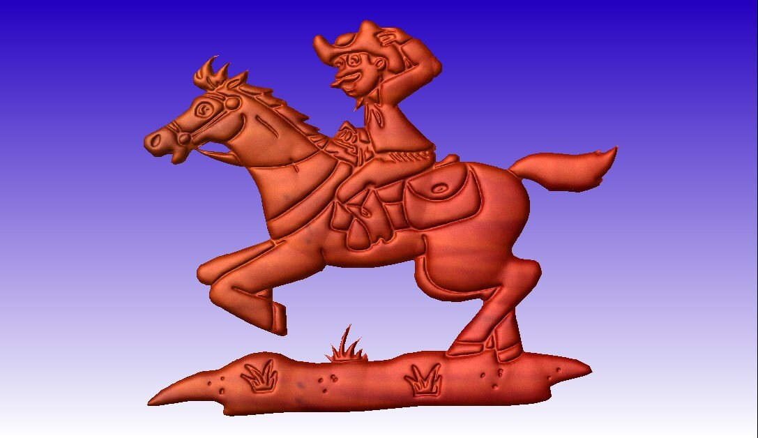 Cowboy on Horse Vector Art Model for Cnc Router Projects or Sign ...