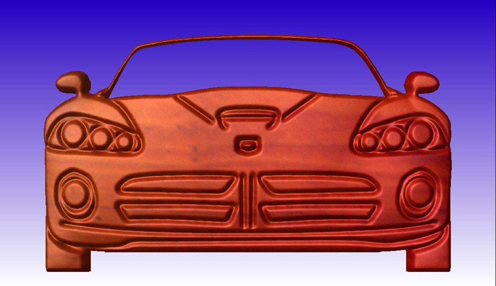 Stylized Sports Car Vector Relief Model for Cnc Router Projects or Sign ...