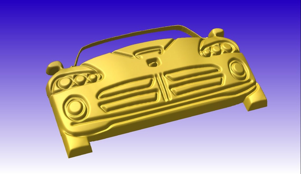 Stylized Sports Car Vector Relief Model for Cnc Router Projects or Sign ...