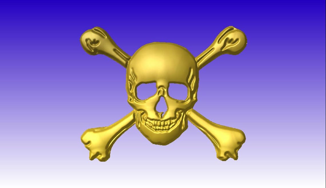 Skull and Bones Vector Relief Model for Cnc Routers or Sign Carving ...