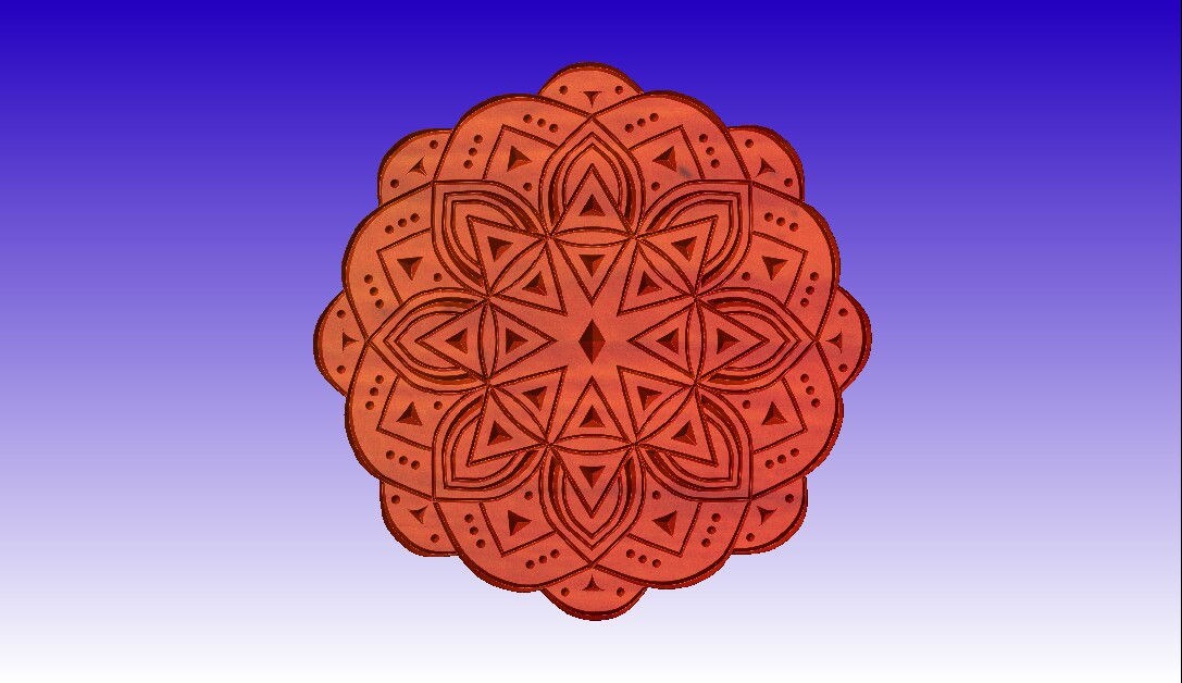 Vcarve Flower 2 Pattern for Cnc Routers or Chip Carving in Dxf File ...
