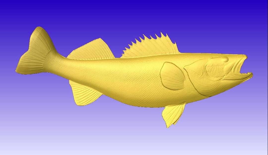 Walleye 3D Vector Art Model for Cnc Projects or Carving Patterns in Stl ...
