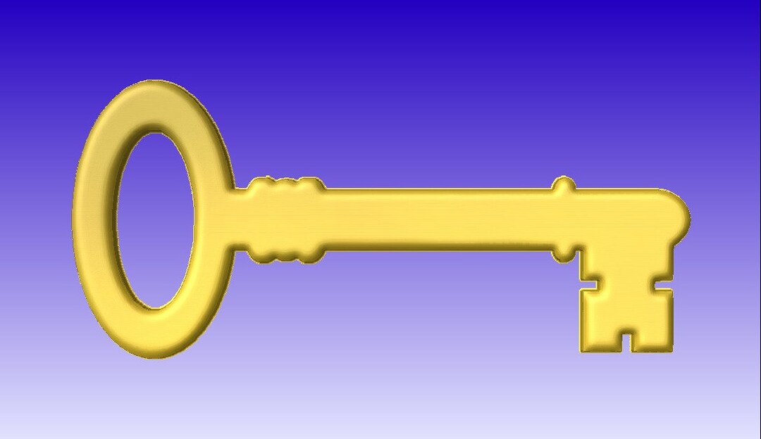 Skeleton Key Shaped 3d Vector Art for Cnc Projects or Carving Patterns ...