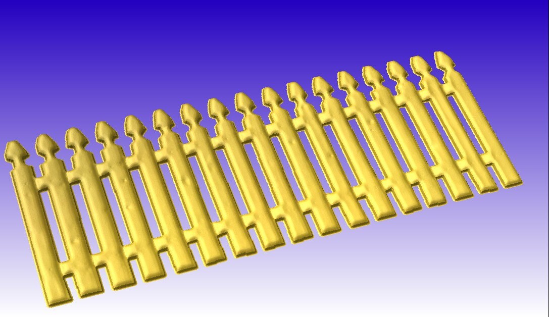 Picket Fence 3D Vector Model for Cnc Router Projects or Sign Carving ...
