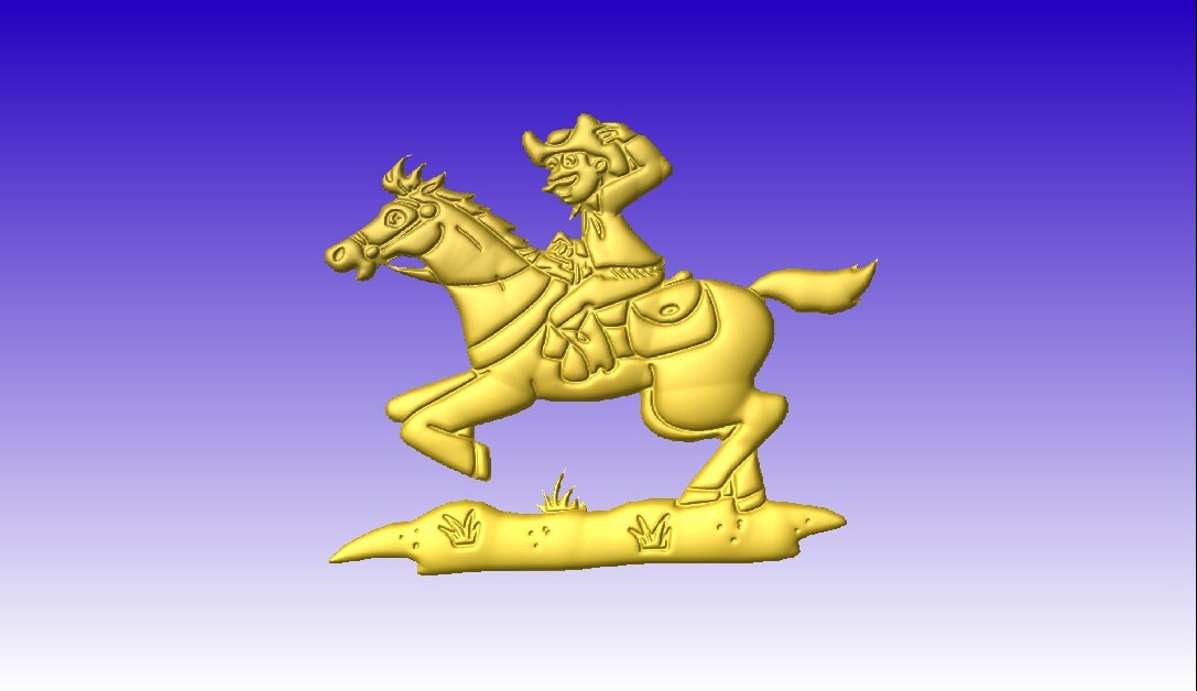 Cowboy on Horse Vector Art Model for Cnc Router Projects or Sign ...