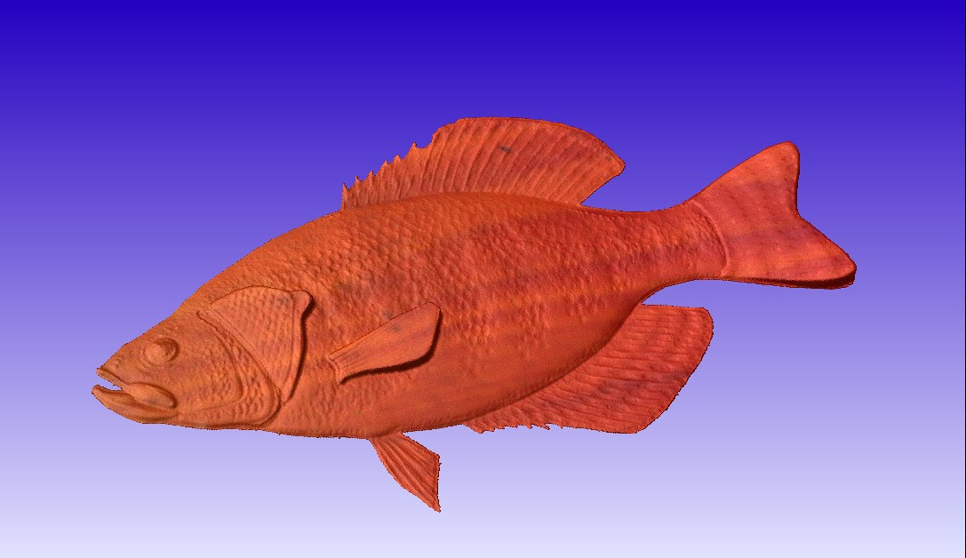 Fish 3d Vector Art for Cnc Projects and Carving Patterns in Stl File ...