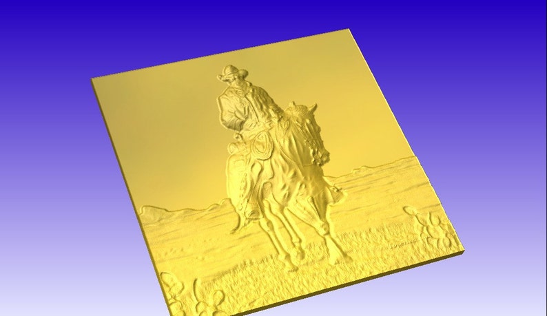 Cowboy on Horse Western Theme 3d Vector Art for Cnc Projects and ...