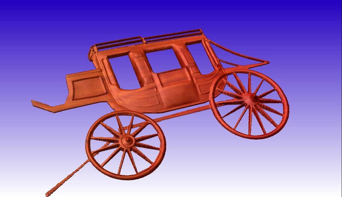Stagecoach 3d Vector Model for Cnc Projects or Sign Carving Patterns in ...