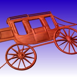 Stagecoach 3d Vector Model for Cnc Projects or Sign Carving Patterns in ...