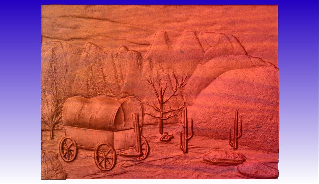 Covered Wagon 3D Vector Model for Cnc Router Projects and Sign Pattern ...