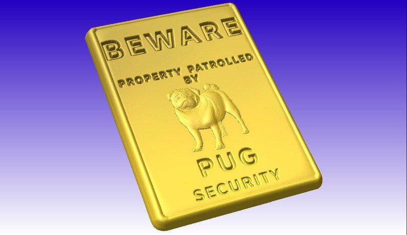 Pug Vector Relief Sign Model for Cnc Router Projects and Sign Carving ...