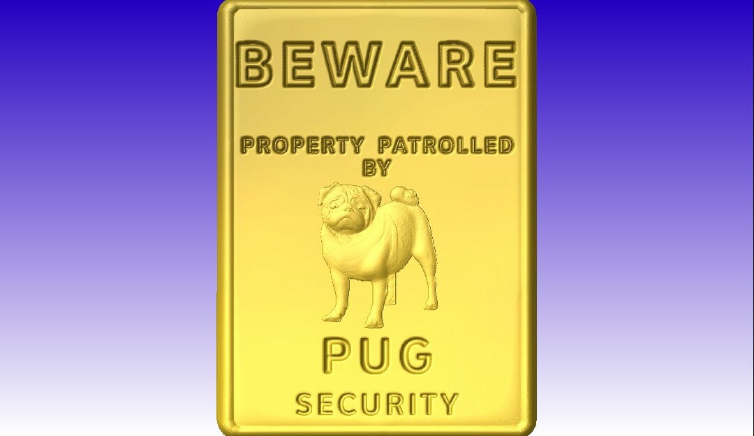 Pug Vector Relief Sign Model for Cnc Router Projects and Sign Carving ...