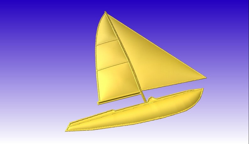 Small Sailboat Vector Relief Model in Stl File Format for Download Only ...