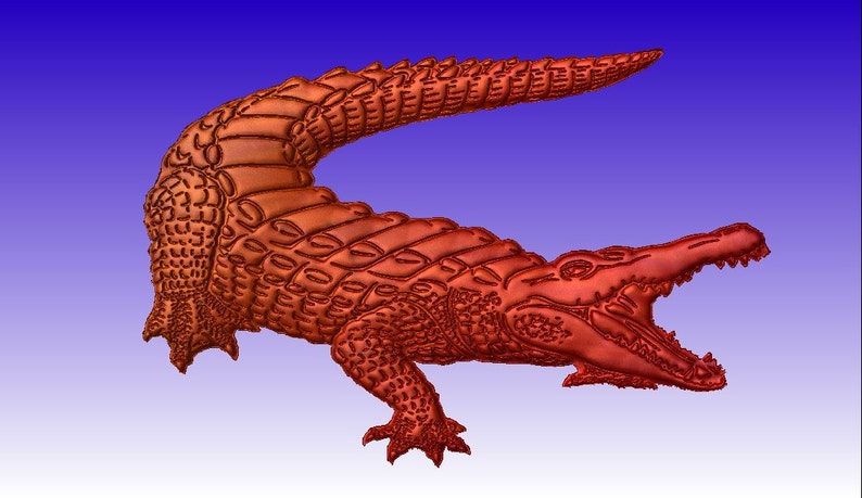 Alligator No. 2 Vector Relief Model for Cnc Router Projects or Sign ...