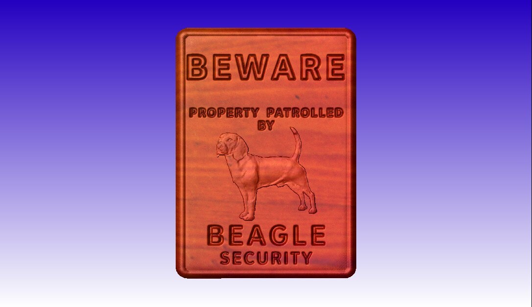 Beware of Beagle Vector Relief Model 3d Clipart for Cnc Projects or ...