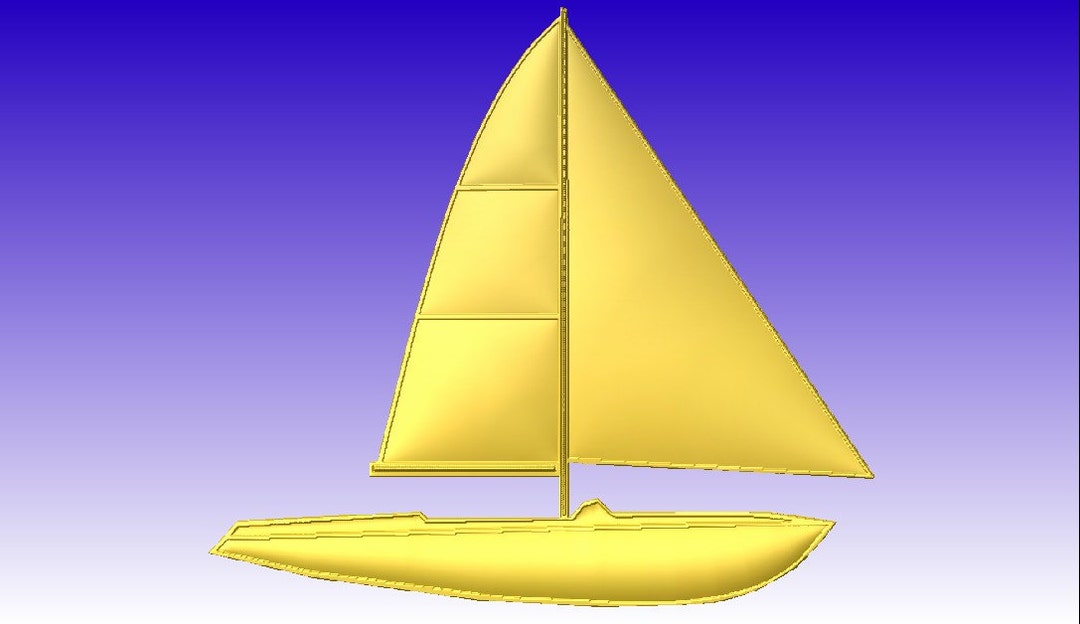 Small Sailboat Vector Relief Model in Stl File Format for Download Only ...