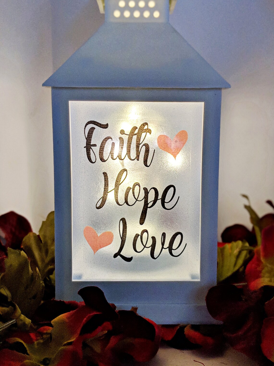 Love Hope Faith LED Lantern | Etsy