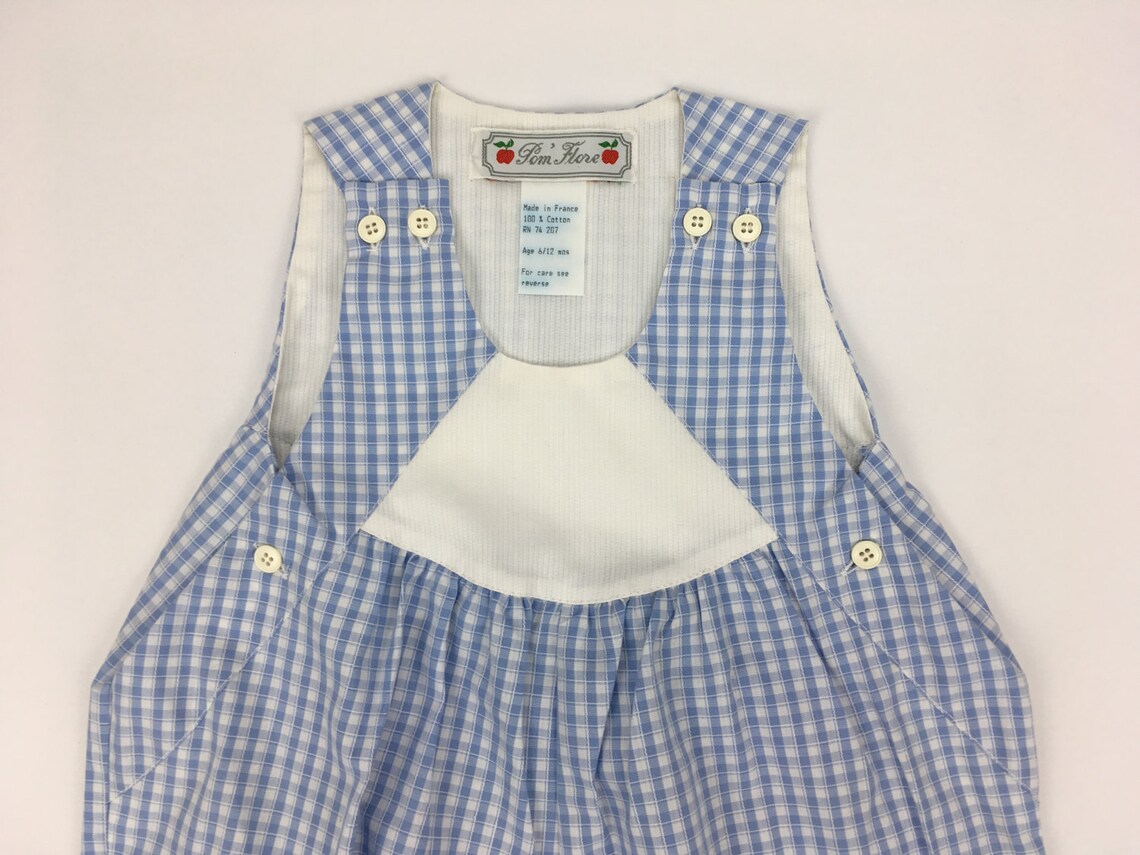 Classic French Blue Vichy Gingham Bubble Made in France Pom'flore ...