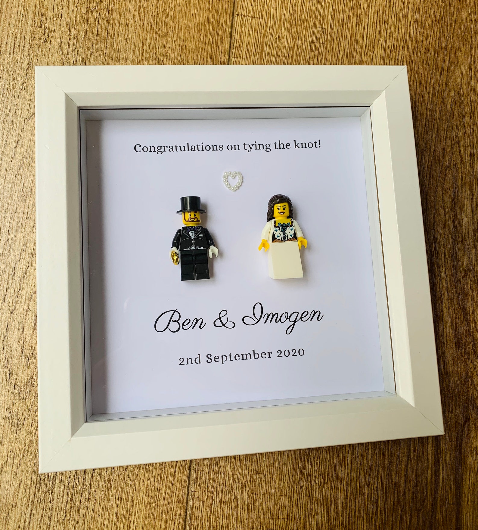 Personalised Wedding Box Frame Bride and Groom Minifigure - Etsy