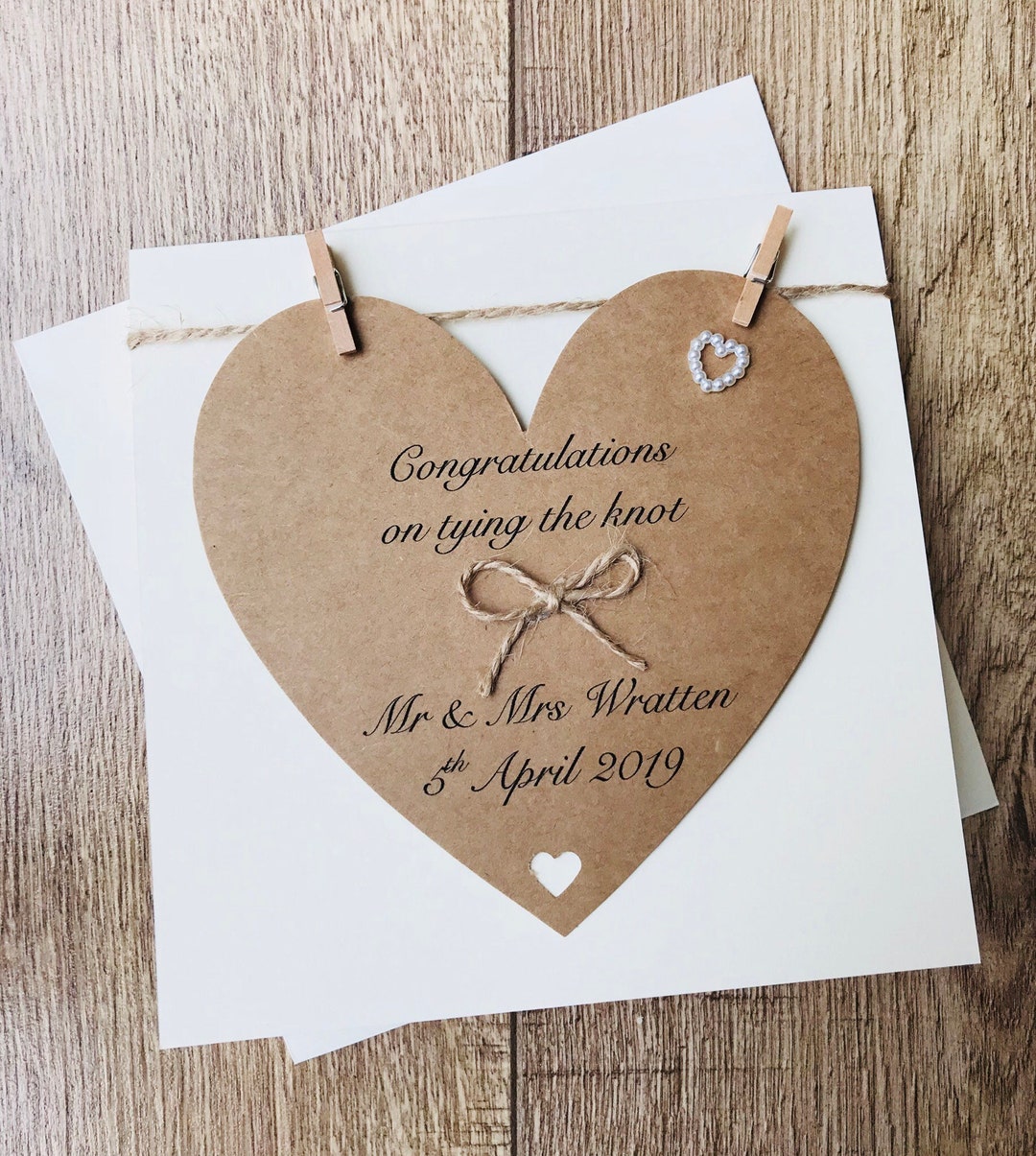 Personalised Rustic Wedding Card - Etsy UK