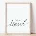 Printable Travel Quotes, Let's Travel Sign, Travel Wall Art Download ...