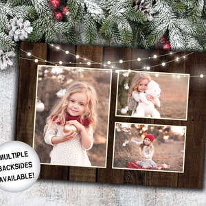 Rustic Happy Holidays Card With Photo | Holiday Card Photo | Holiday ...