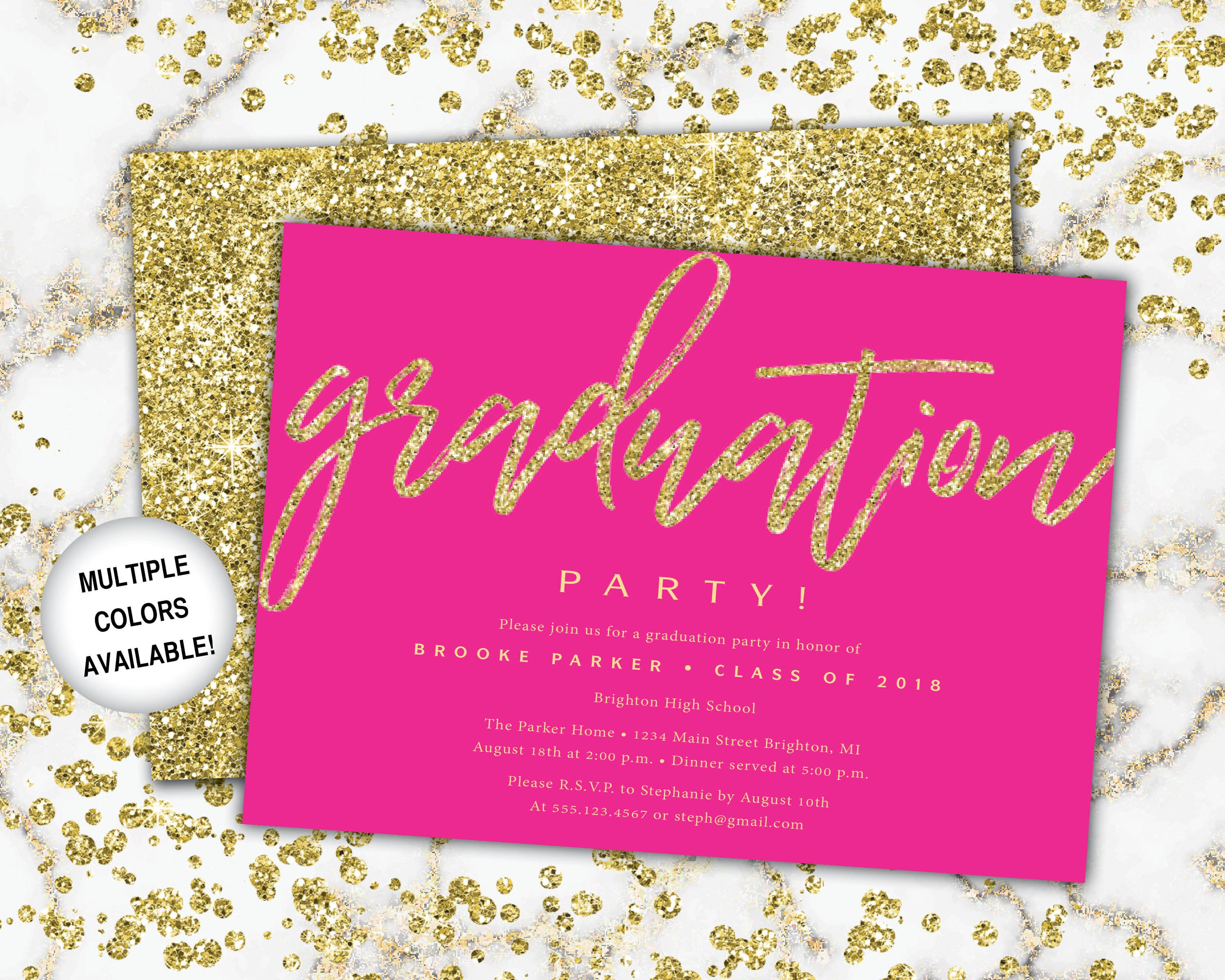Red and Gold Graduation Party Invitation Graduation Party | Etsy
