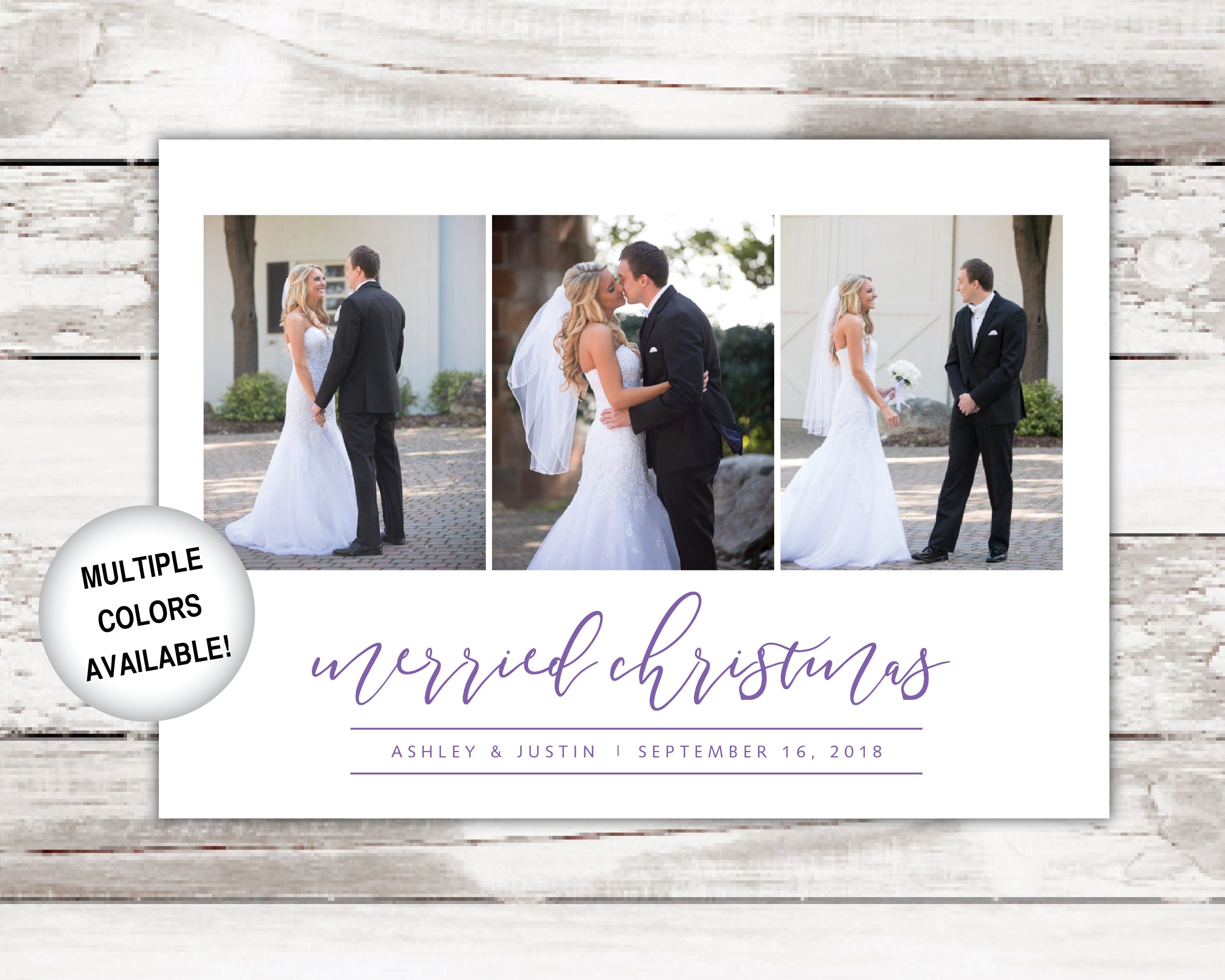 Married Christmas Card with Photos Christmas Card Wedding | Etsy