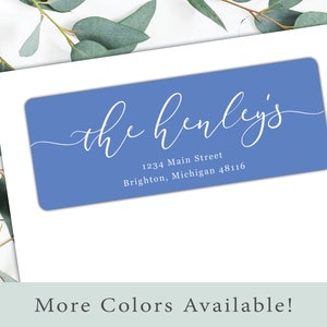 Return Address Label Sheets With Script Font | Simple Return Address ...