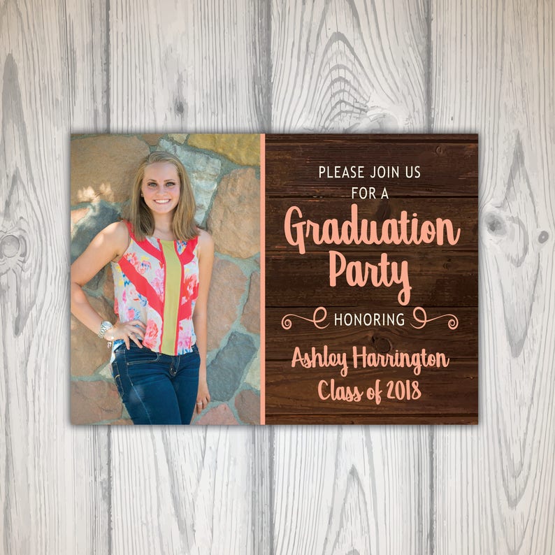 Rustic Graduation Party Invitation | Graduation Party Invitation With ...