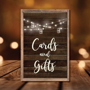 Printable Cards & Gifts Sign | Rustic Gifts Signs Instant Download ...